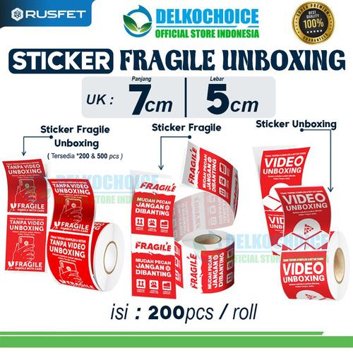 Jual Sticker FRAGILE UNBOXING 5x7cm Stiker Cromo HANDLE WITH CARE ...