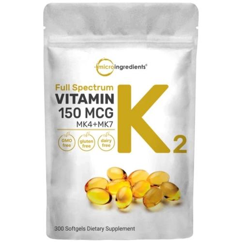 Jual Vitamin K2 MK-4 + MK-7 150 mcg Original Microingredients 300 ...