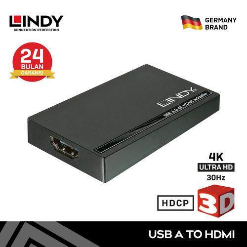 Promo Converter USB to HDMI LINDY 4K30 USB 3.0, DisplayLink Cicil 0% 3x ...