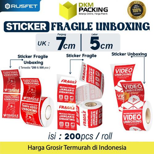 Jual Sticker FRAGILE UNBOXING 5x7cm Stiker Cromo HANDLE WITH CARE ...