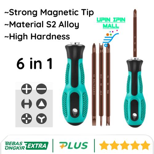 Jual Obeng Set Magnetic Reparasi Bolak Balik 6in1 Screwdriver Repair ...