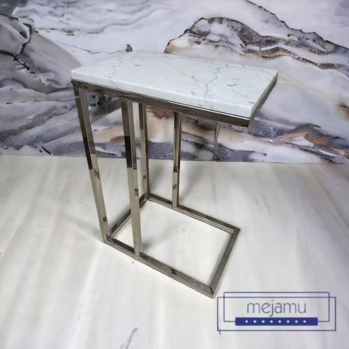 Jual Meja Sudut / Side Table Marmer + Stainless Steel. Modern Minimalis ...