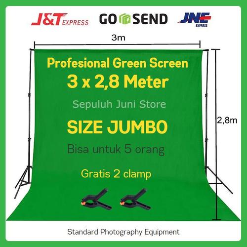 Promo Background Foto Hijau Polos 3x2,7 Meter (Green Screen) - Biru, 2 ...
