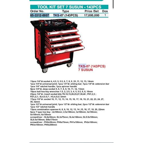 Jual WIPRO Tool Box Kit Set Trolley Kabinet 7 Susun Laci 143 Pcs TKS 07 ...