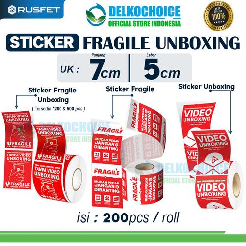 Jual Sticker FRAGILE UNBOXING Stiker Cromo HANDLE WITH CARE 200PCS ...