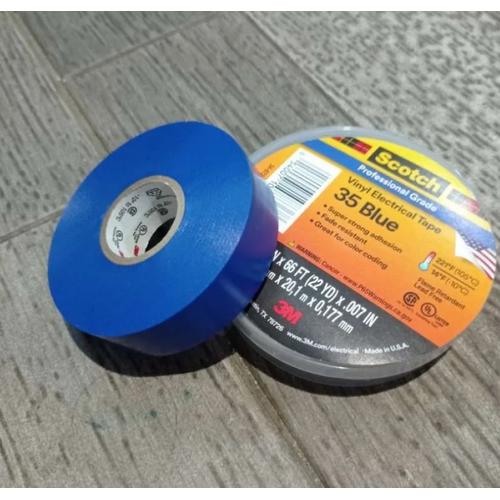Jual 3M Scotch 35 blue vinyl electrical tape / isolasi kabel listrik ...