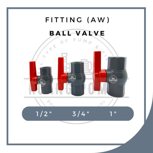 Jual Ball Valve PVC Polos 1/2" 3/4" 1" / Stop Kran PVC / Fitting Pipa ...