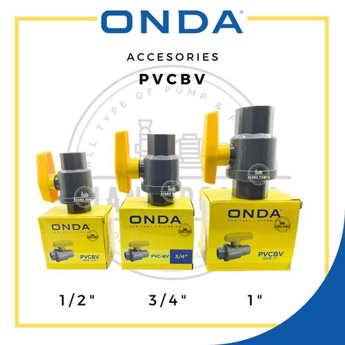 Jual Ball Valve 1/2" 3/4" 1" ONDA PVCBV / Stop Kran PVC Onda - 1 ...