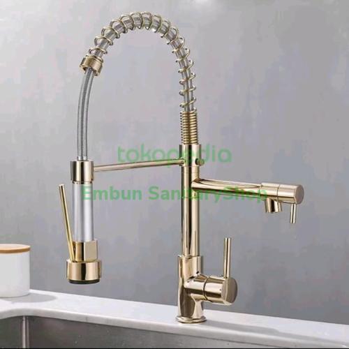 Jual Kran Pantry Panas Dingin/Kran Kitchen Sink Gold/Kran Cuci Piring ...