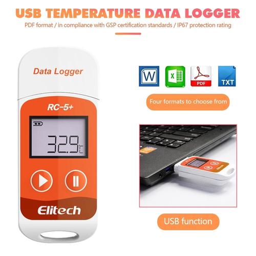 Jual Elitech RC5+ Temperature Data Logger Thermometer Recorder PDF USB ...
