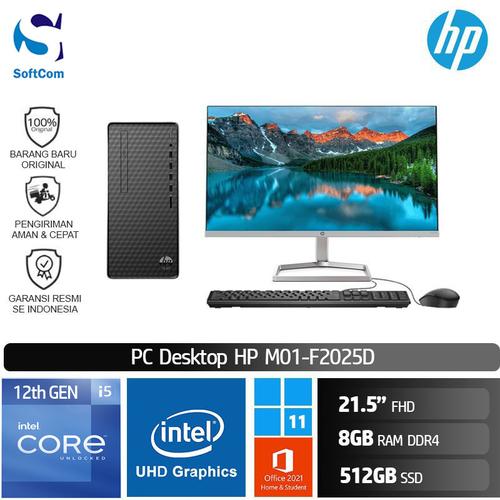 Promo PC HP Desktop M01 F2025d i5 12400/8GB/512GB SSD/21.5" FHD/W11+OHS Cicil 0% 3x - Kota Medan ...