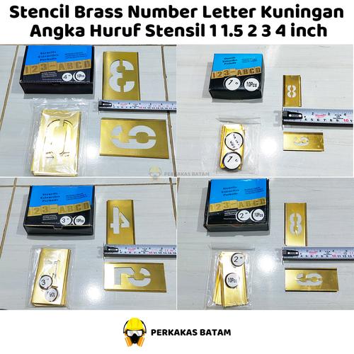 Jual Stencil Brass Number Letter Kuningan Angka Huruf Stensil 1 2 3 4 ...