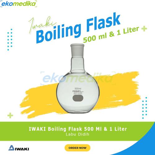 Jual Labu didih 500ml IWAKI Boiling Flask Round Bottom 1 Liter ...