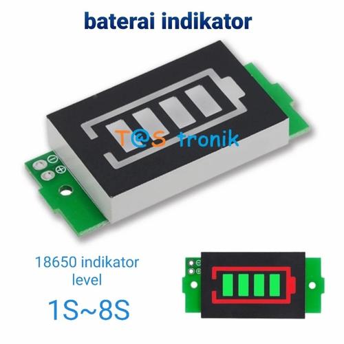 Jual Baterai indikator kapasitas 18650 Batere level display lipo 1-8S 1S-8S - Kab. Bandung ...