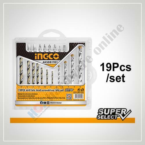 Jual (SS) MATA BOR BESI TEMBOK DAN OBENG SET 19 PCS INGCO AKSDB1901 - Kota Samarinda - hardware ...