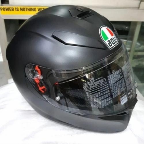 Jual Helm AGV K3SV Solid Black Doff Matte Original Italy Fullface ...