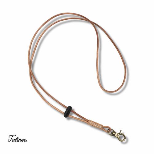 Jual Lanyard Tali Gantungan Kulit Bulat Podz/ ID nametag kulit - Coklat ...