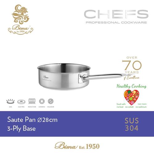 Promo Bima Saute Pan Chef SUS 304 3Ply Tebal Wajan Tumis Stainless ...