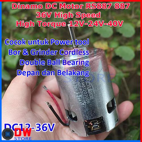 Jual Dinamo DC Motor RS-887 887 36V High Speed Torque 12V-24V-40V ...