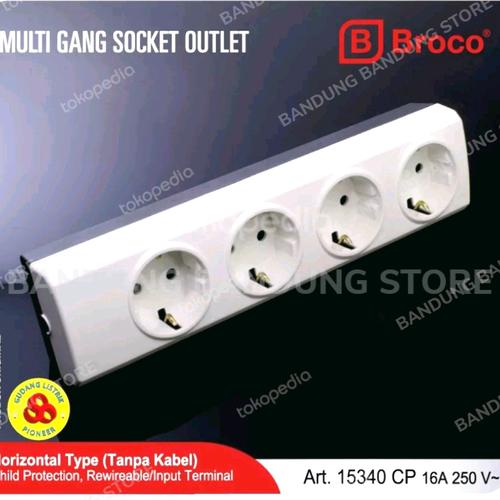 Jual BROCO 15340 STOPKONTAK STOP KONTAK 4L MULTI OUTLET 15340 16A 4L ...