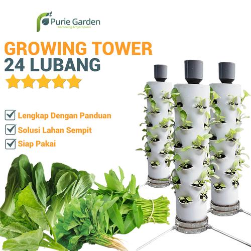 Jual Paket Hidroponik Portable Growing Tower Mini 24Lubang Lengkap - Lengkap - Kab. Kediri ...