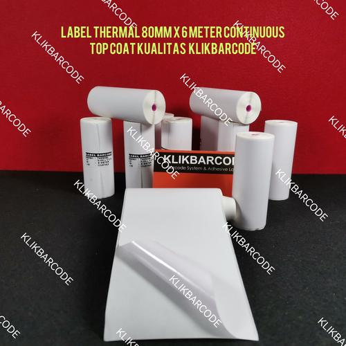 Jual THERMAL LABEL STIKER 80mm X 6mtr - LABEL CONTINUOUS UNTUK CETAK ...