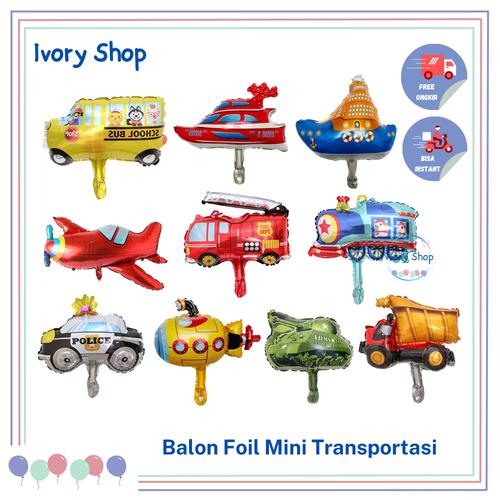 Jual Balon foil mobil mini transportasi school bus army tank submarine ...