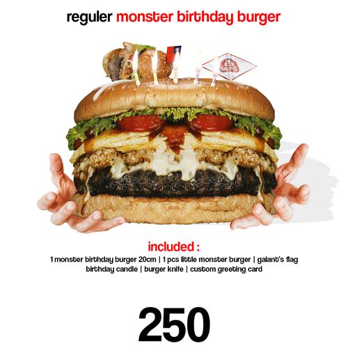 Jual Burger Ulang Tahun Jumbo Viral | Monster Birthday Burger 20cm ...