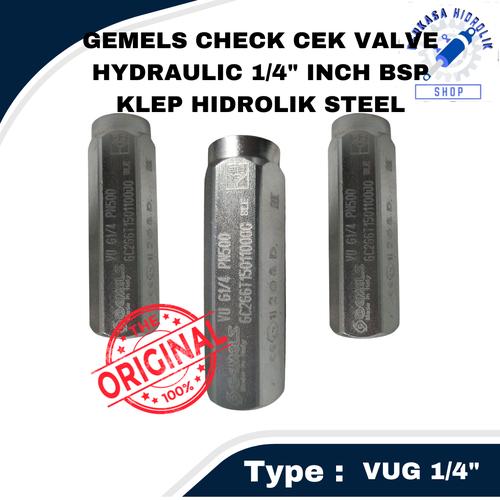 Jual GEMELS CHECK CEK VALVE HYDRAULIC 1/4" INCH BSP KLEP HIDROLIK STEEL ...
