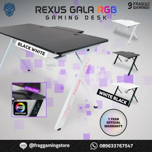 Jual Rexus Gala RGB Gaming Desk / Meja Gaming RexusGala - WHITE BLACK ...