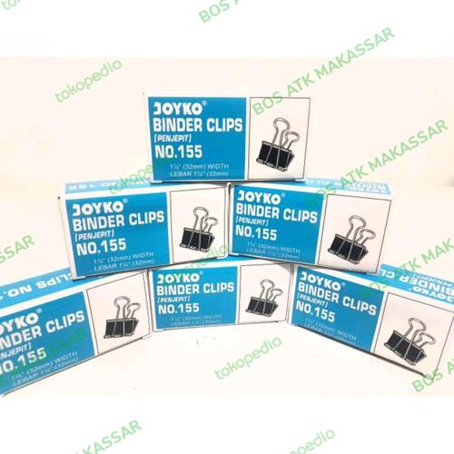 Jual [ DUS / 12 BOX ] BINDER CLIP NO. 155 PENJEPIT KERTAS JOYKO / CLIP ...