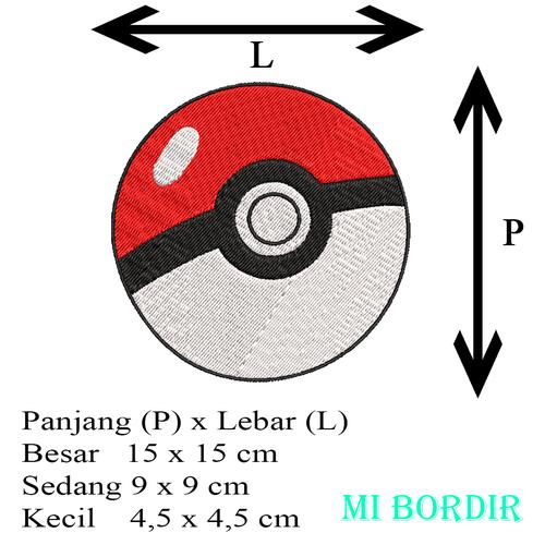 Jual Patch / Emblem Bordir Pokemon Pikachu Pokeball - Pokeball, Besar ...