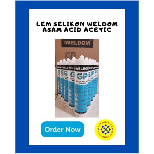 Jual LEM KACA SEALANT SELIKON ASAM 250 ml MERK WELDOM - White Putih ...