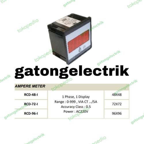 Jual AMPERE METER DIGITAL RCD ( 48I - 72I - 96I ) ampere meter - RCD-96 ...