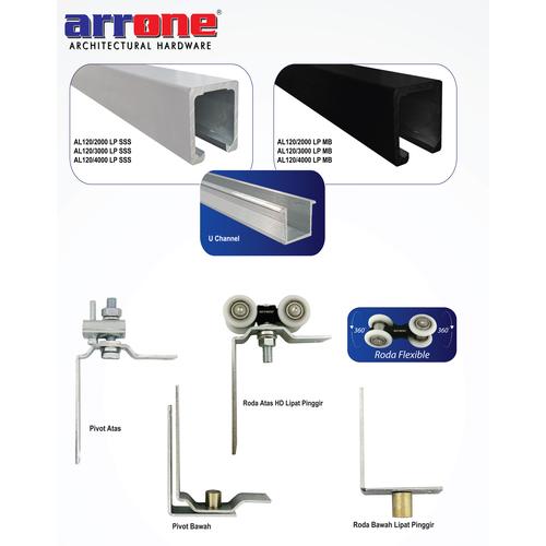 Jual 1 Set Rail Folding Rel Pintu Lipat arrone (beban 120kg) - Silver ...