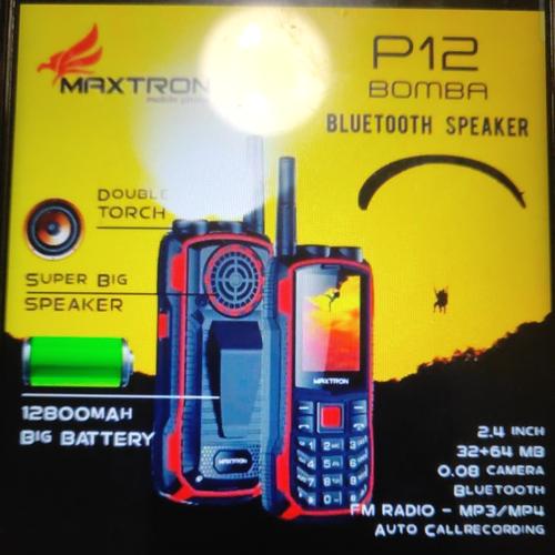 Jual HP MAXTRON P12 BOMBA POWERBANK 12000MAH DOUBLE SENDER DUAL SIM ...