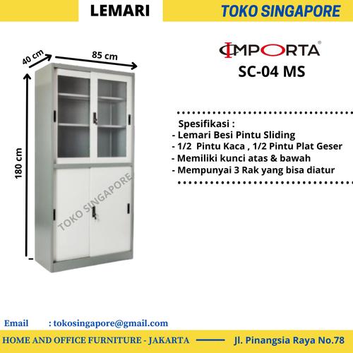 Jual LEMARI ARSIP PINTU KOMBINASI IMPORTA SC-04 MS (PINTU SLIDING ...