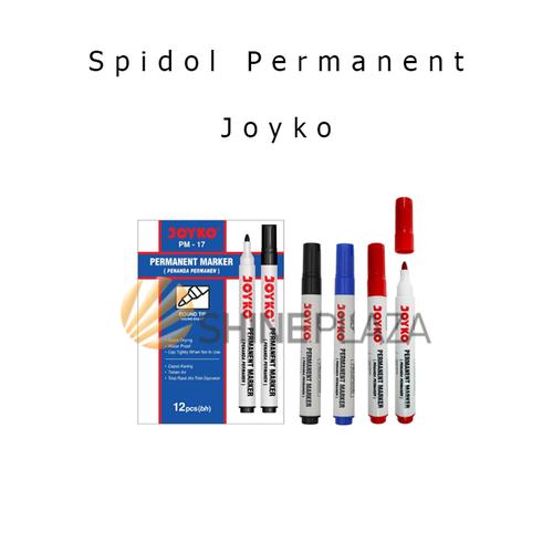 Jual Spidol Permanen Hitam Biru Merah Joyko PM-17 ~ 19 Permanent Marker ...