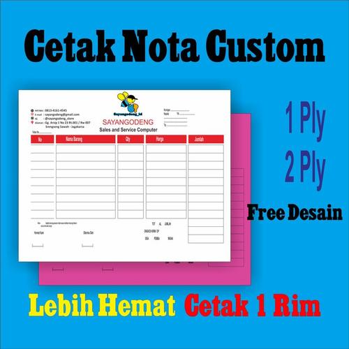 Jual CETAK NOTA 1 RIM 4 PLY / RANGKAP (NOTA/ surat jalan , form ) 4ply ...