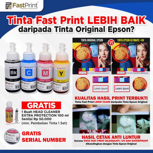 Jual Fast Print Tinta Photo Ultimate Plus UV L Series 1 Set 4 Warna ...