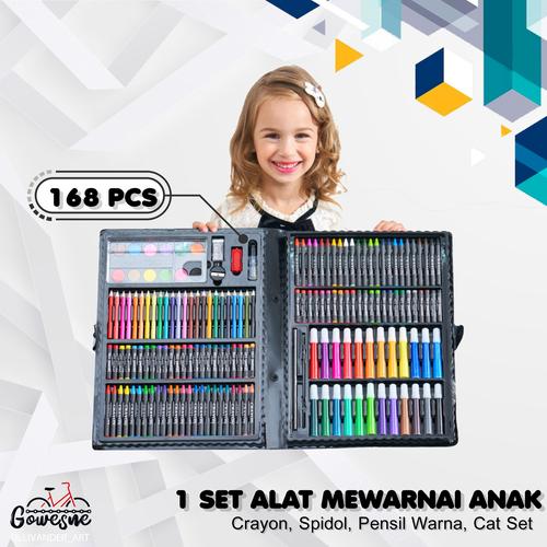 Jual Alat gambar mewarnai anak super lengkap set spidol crayon pensil ...