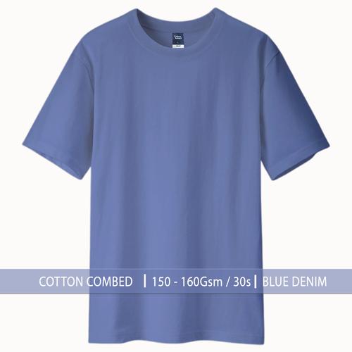 Promo KAOS BASIC COTTON KENARI - BLUE DENIM [ COTTON COMBED 30S ] - XL ...