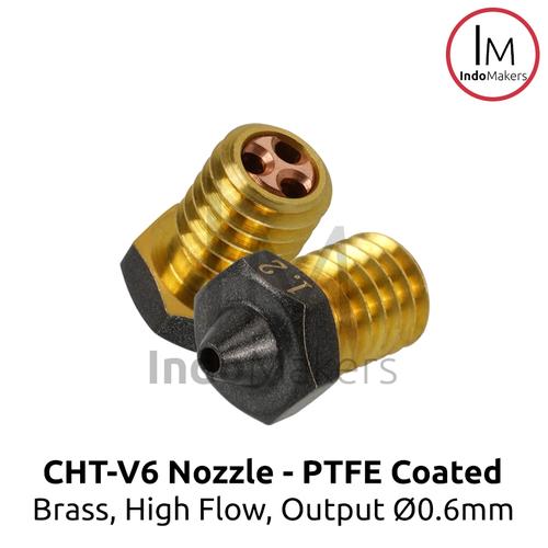Jual High Flow High Quality V6 CHT Brass / Copper Nozzle 0.6mm PTFE ... Jual High Flow High Quality V6 CHT Brass / Copper Nozzle 0.6mm PTFE ...