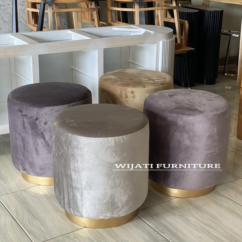 Jual Luxury Suede Stool Puff Ottoman Kursi Bench Bulat kain Buludru ...