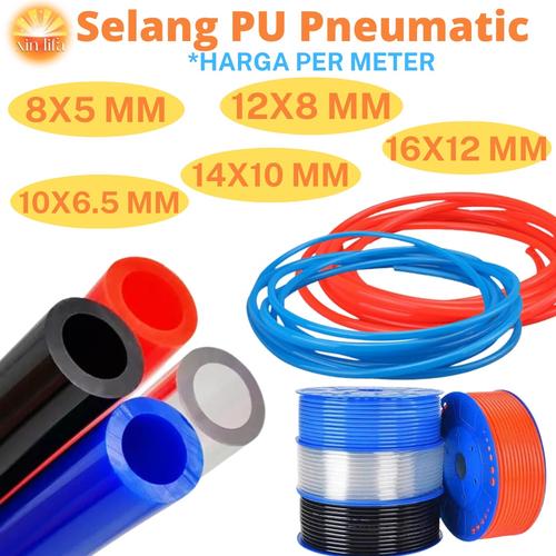 Promo SELANG ANGIN PNEUMATIC PU HOSE PU (POLYURETHANE) HARGA PERMETER - 8mmx5mm, Transparan ...