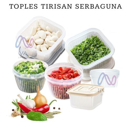 Jual Toples Tiris Bawang Sayur Bulat Transparan Mangkok Saringan ...