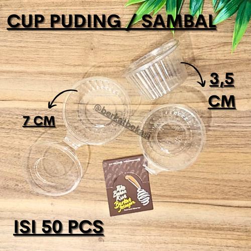 Jual CUP PUDING ATAU SAMBAL BENING / CUP PUDING TUTUP SAMBUNG / 50 PCS ...
