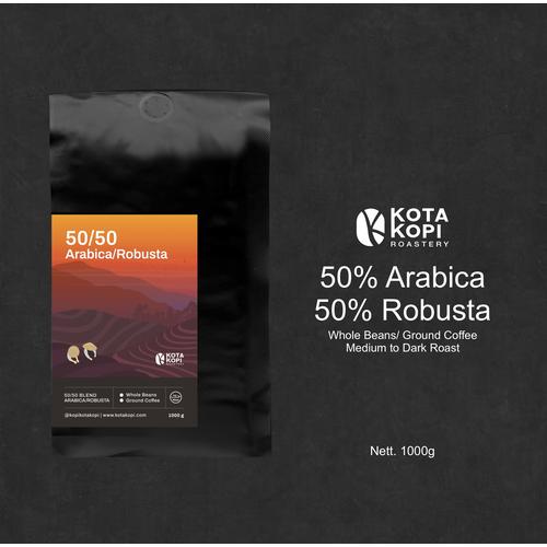 Jual Biji Kopi Arabica Robusta 50/50 Espresso kopi susu 1kg - Kota Kopi ...