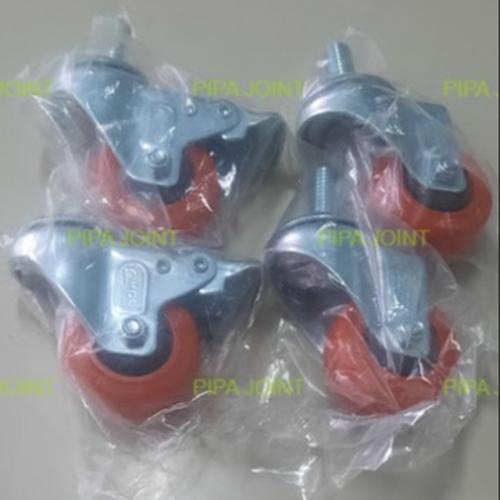 Jual Roda Caster PU merah 2'' Type bushing - Kab. Bekasi - PIPE JOINT ...