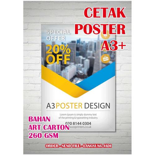 Jual cetak poster custom / poster custom A3+ / poster dinding - Jakarta ...